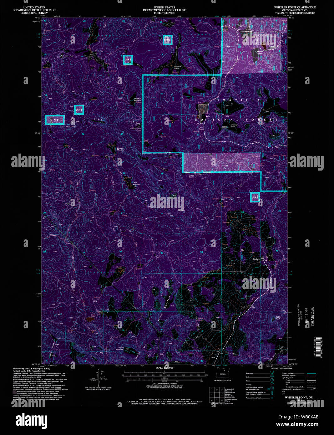 Map of wheeler oregon hi-res stock photography and images - Alamy