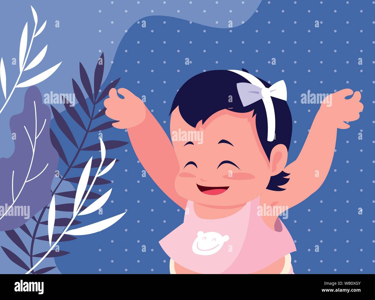 cute little baby girl sitting vector illustration Stock Vector Image ...