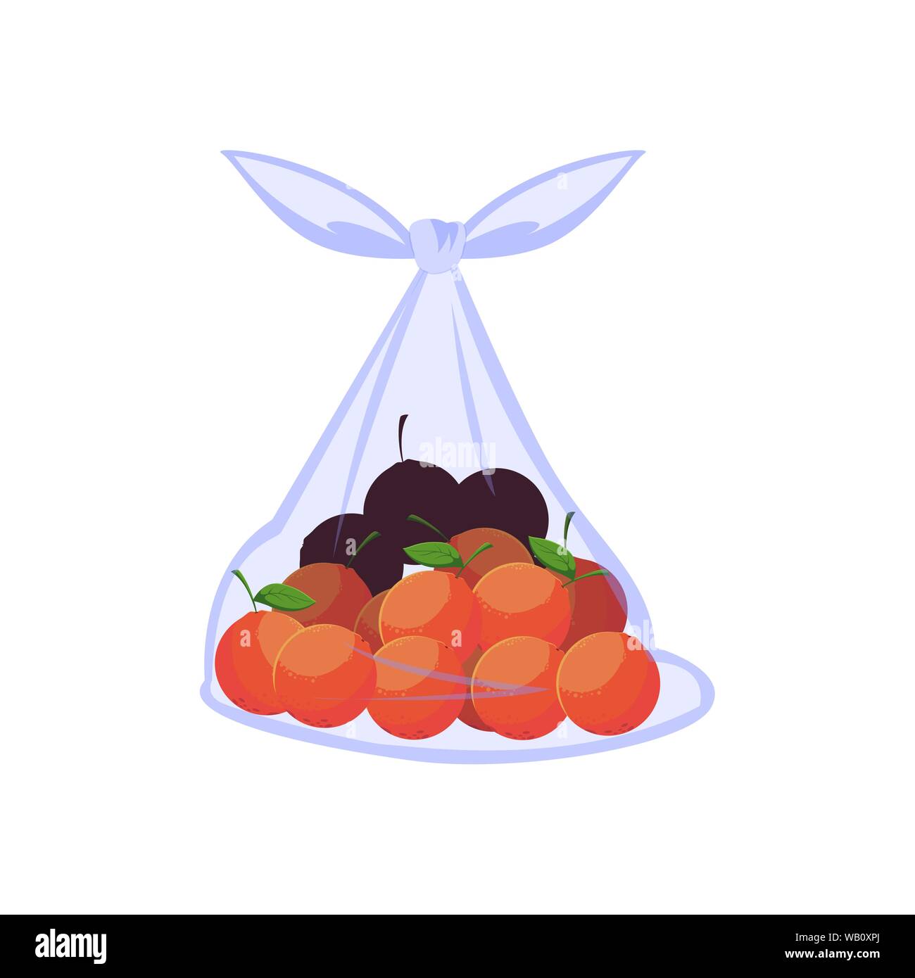 fresh fruit oranges in bag plastic vector illustration Stock Vector ...
