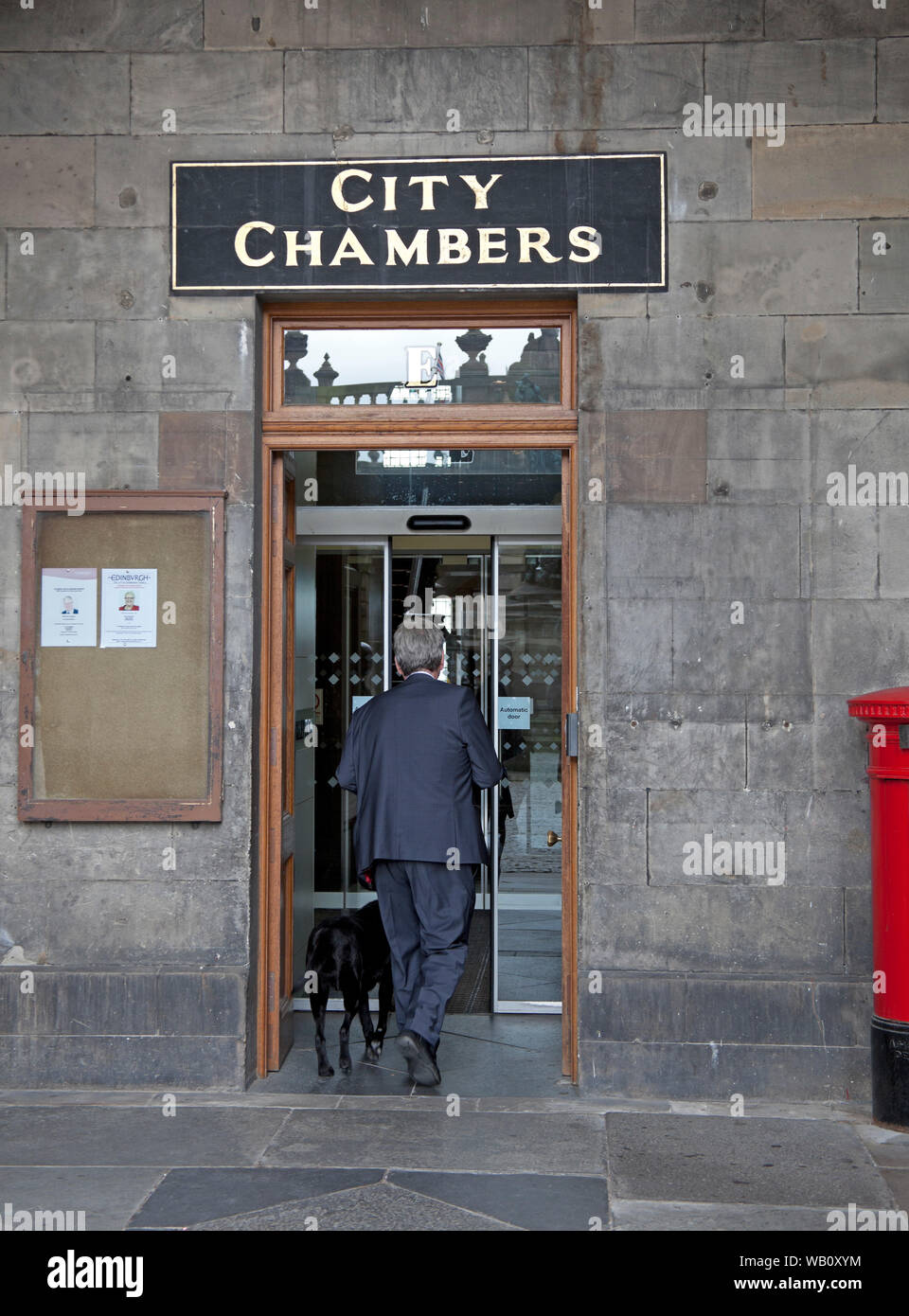 City Chambers sign above the main entrance, Royal Mile, Edinburgh ...