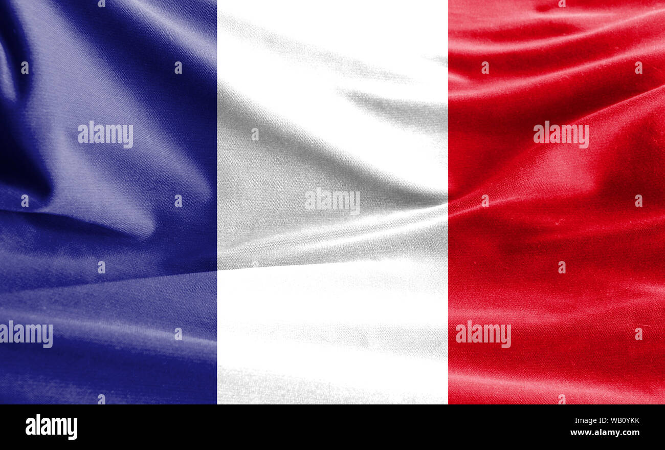 Realistic flag of France on the wavy surface of fabric Stock Photo - Alamy