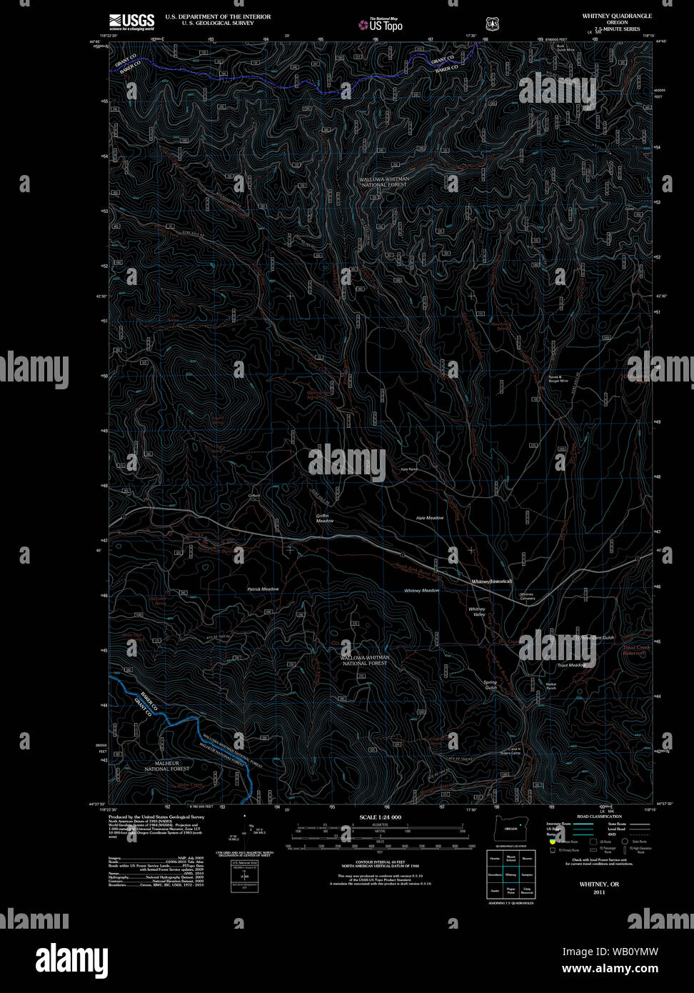Map of whitney hi-res stock photography and images - Alamy