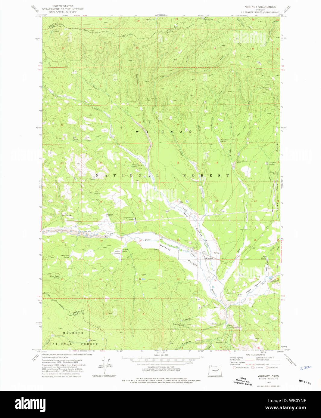 Map of whitney hi-res stock photography and images - Alamy