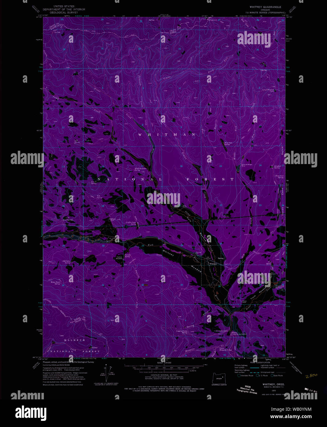 Map of whitney hi-res stock photography and images - Alamy