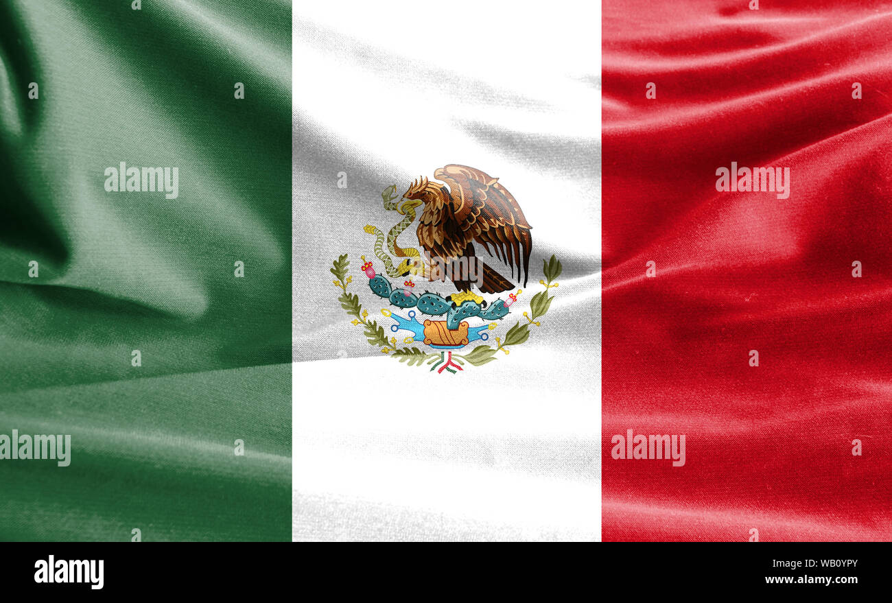 Realistic flag of Mexico on the wavy surface of fabric Stock Photo - Alamy