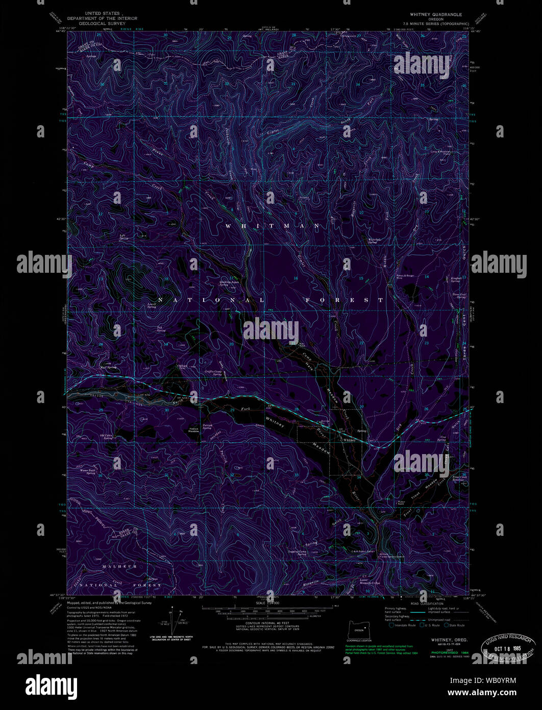 Map of whitney hi-res stock photography and images - Alamy