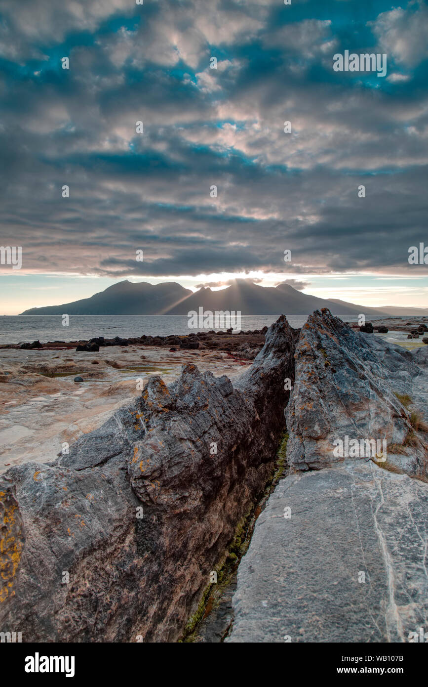Summer sunset at Laig Bay, Isle of Eigg Stock Photo - Alamy