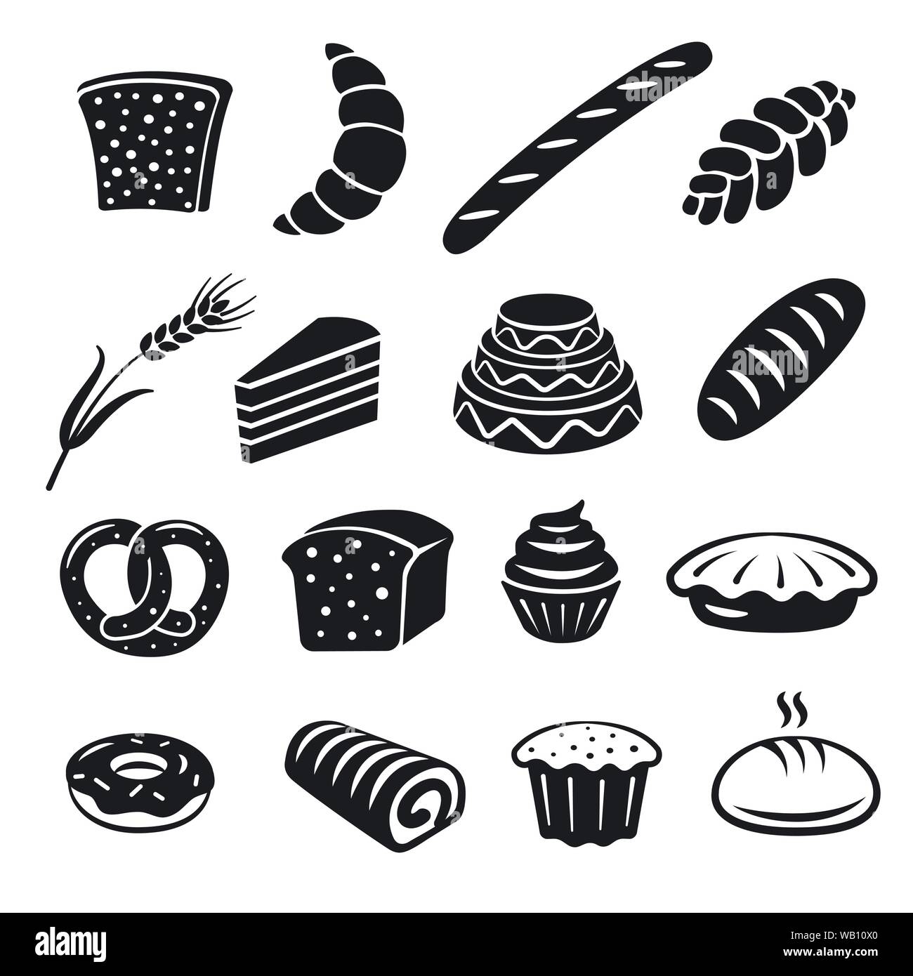 Bread slice icon black Cut Out Stock Images & Pictures - Alamy