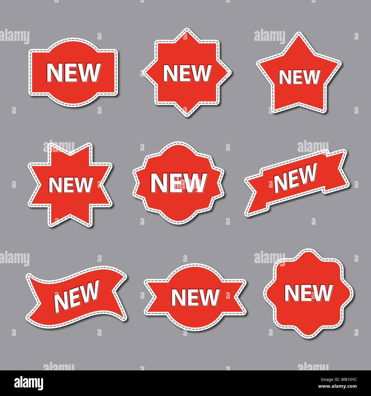 set of badges with short message, text space with dash line vector ...