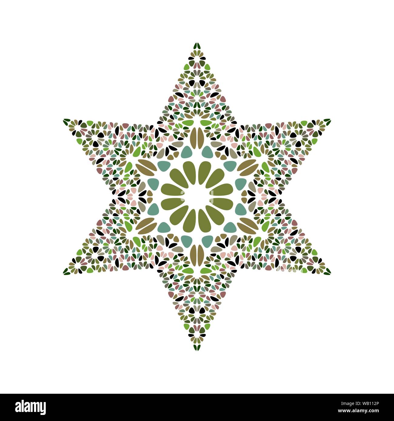 Floral ornament star symbol - ornamental geometrical colorful vector ...