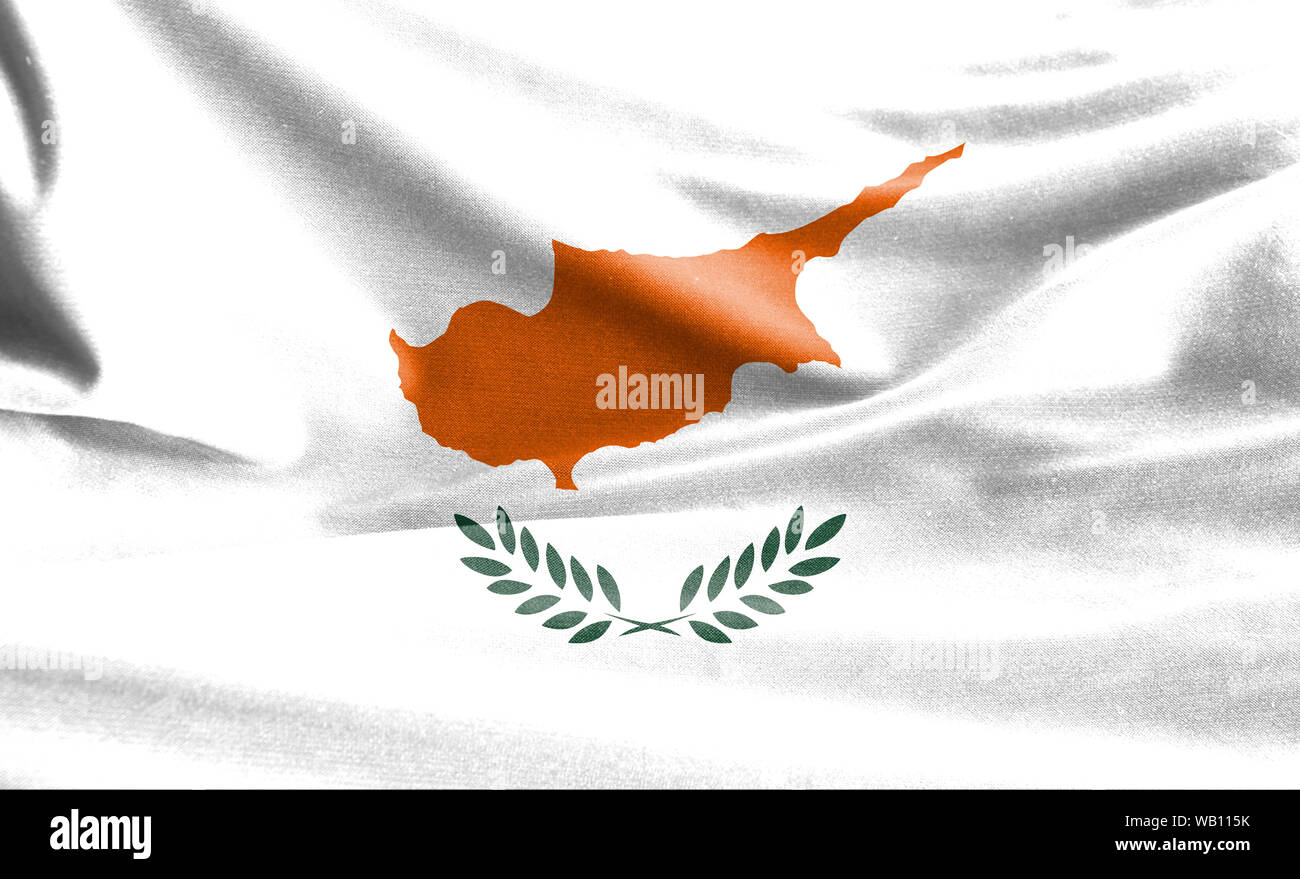 Realistic flag of Cyprus on the wavy surface of fabric Stock Photo - Alamy