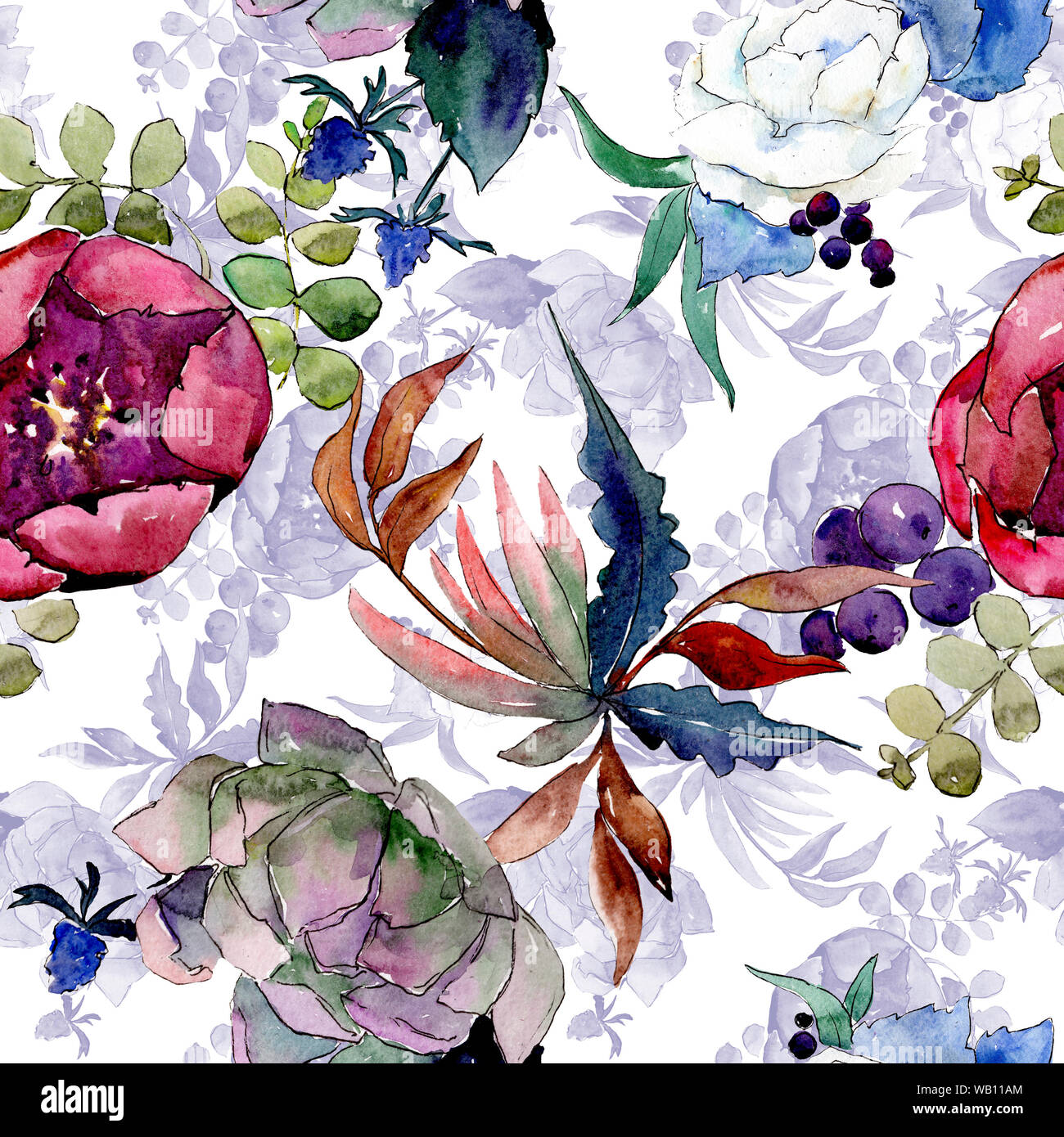 Bouquet floral botanical flowers. Watercolor background illustration ...