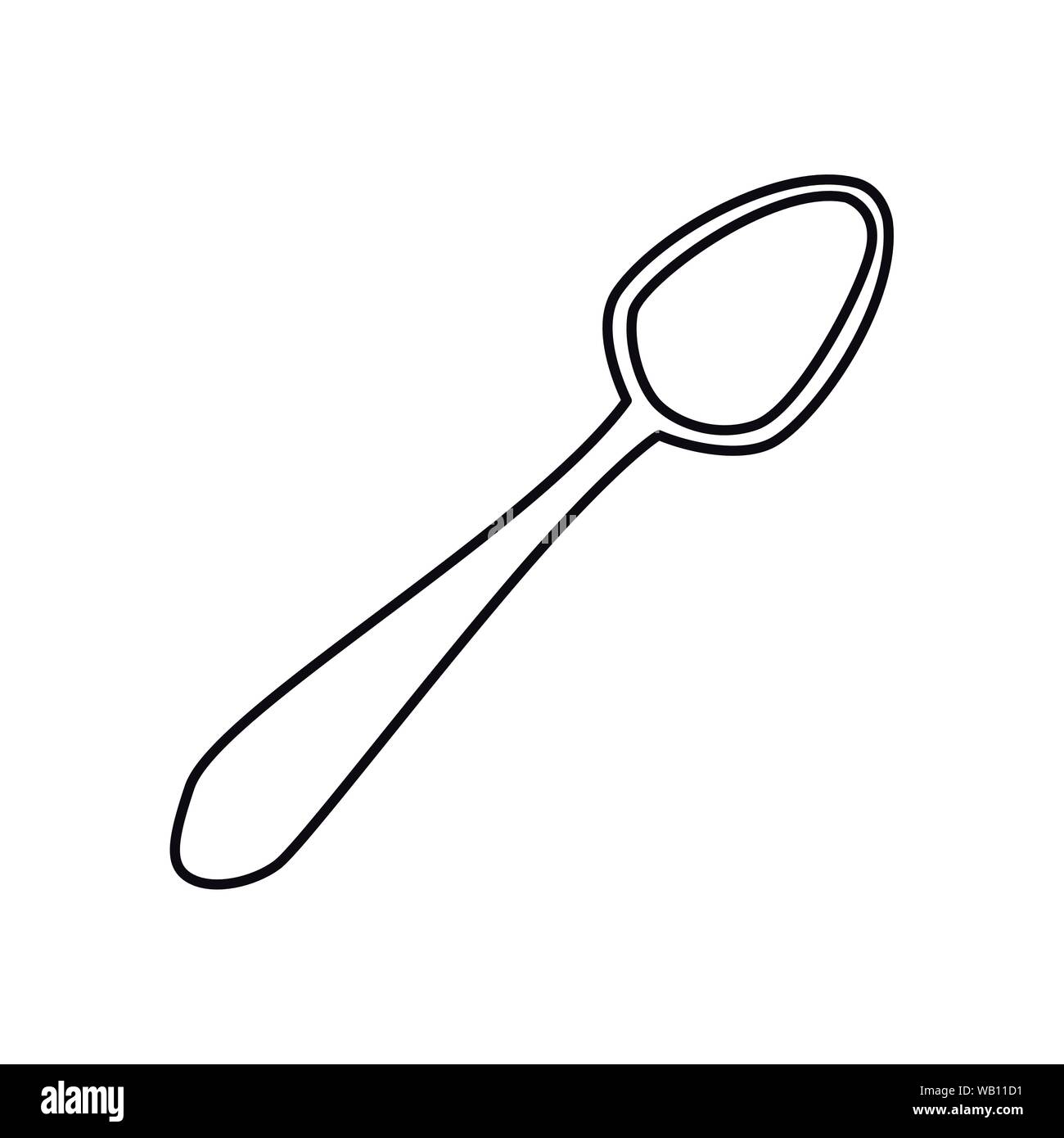 spoon utensil on white background preparation cooking vector ...