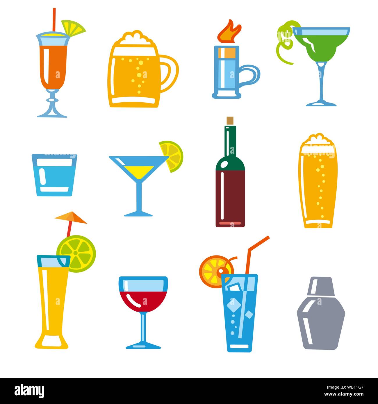 Cocktails illustration hi-res stock photography and images - Alamy