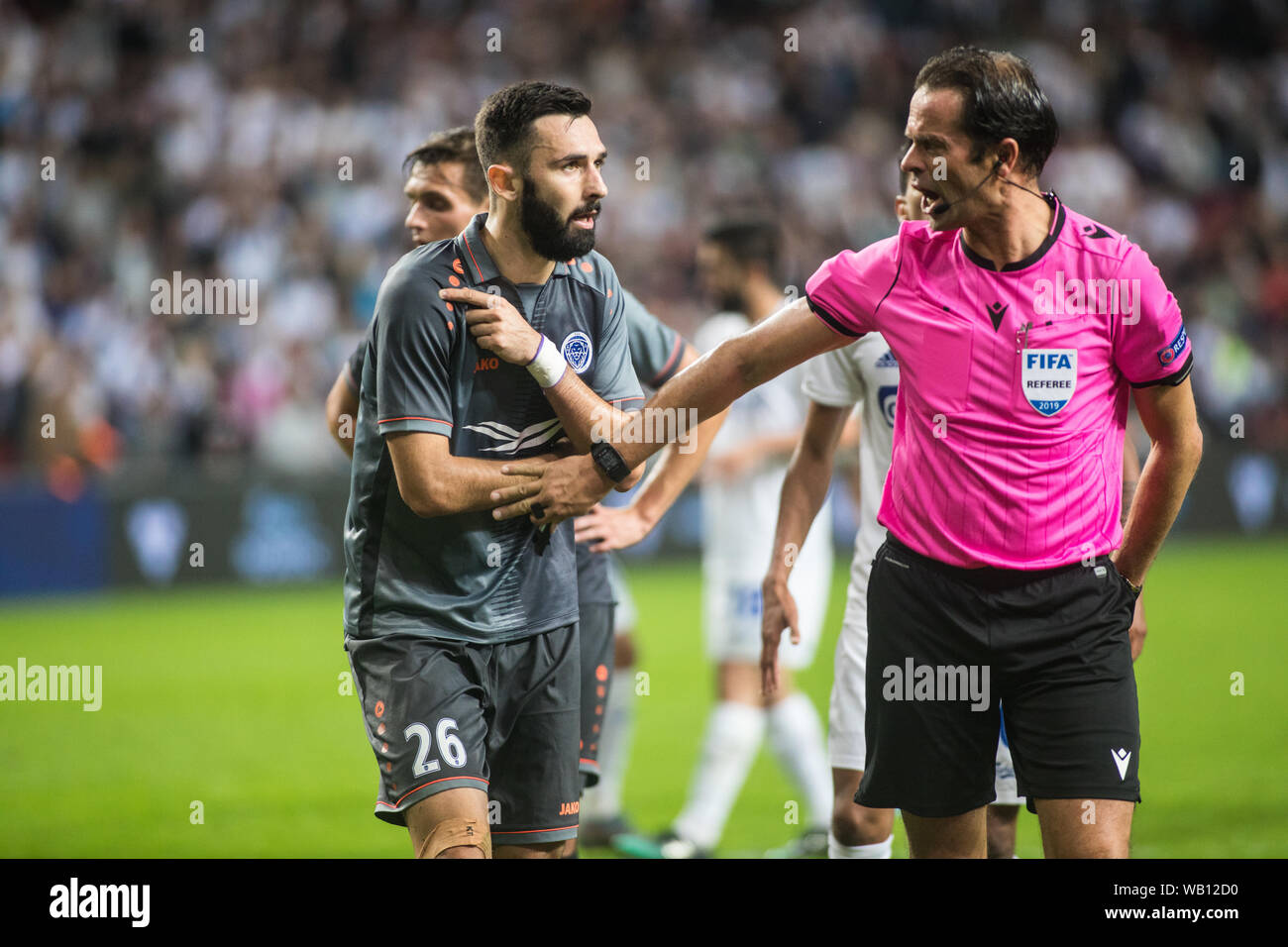Copenhagen, Denmark. 22nd Aug, 2019. Referee Bas Nijhuis and Stefan ...