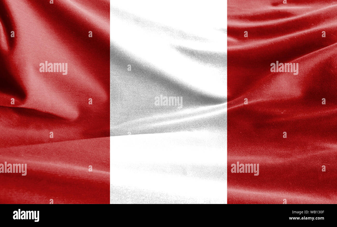 Realistic flag of Peru on the wavy surface of fabric Stock Photo - Alamy