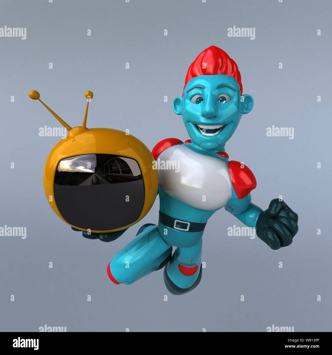 Red Robot - 3D Illustration Stock Photo - Alamy