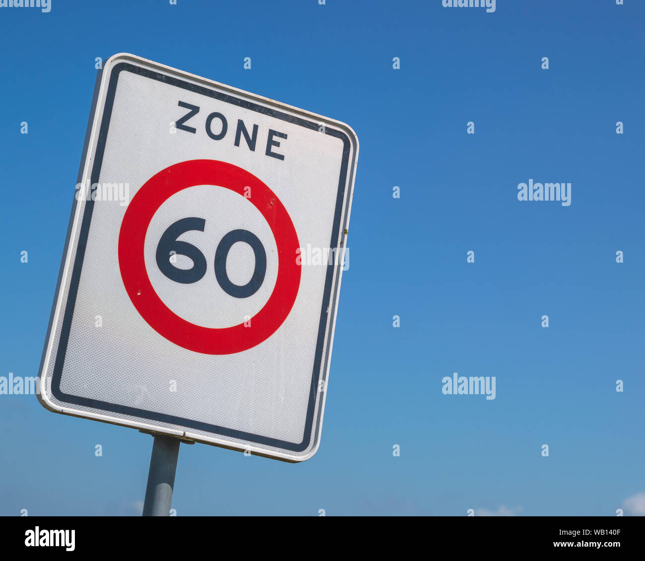 Dutch road sign: speed limit 60 km/h zone Stock Photo - Alamy