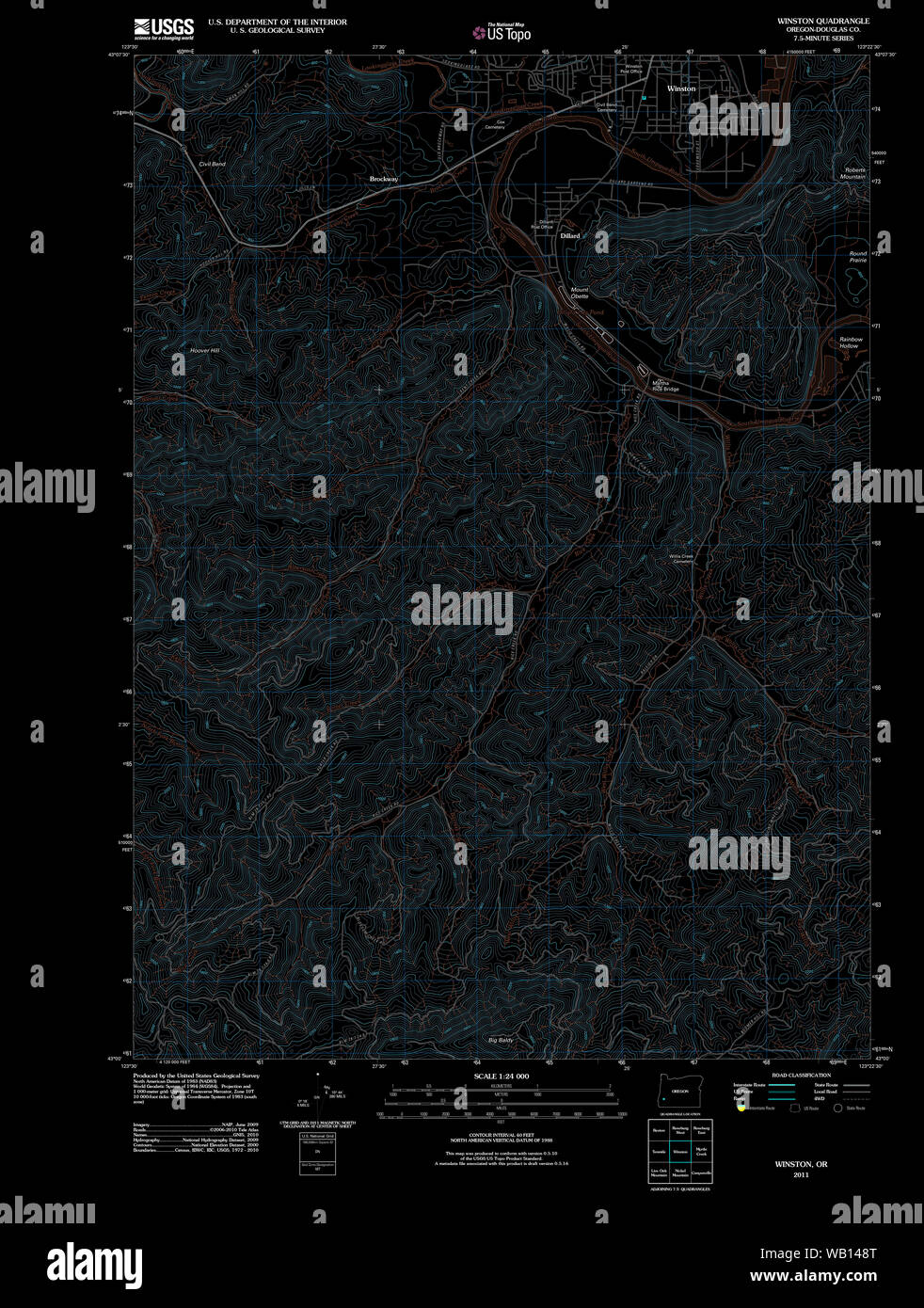 Winston oregon map hi-res stock photography and images - Alamy