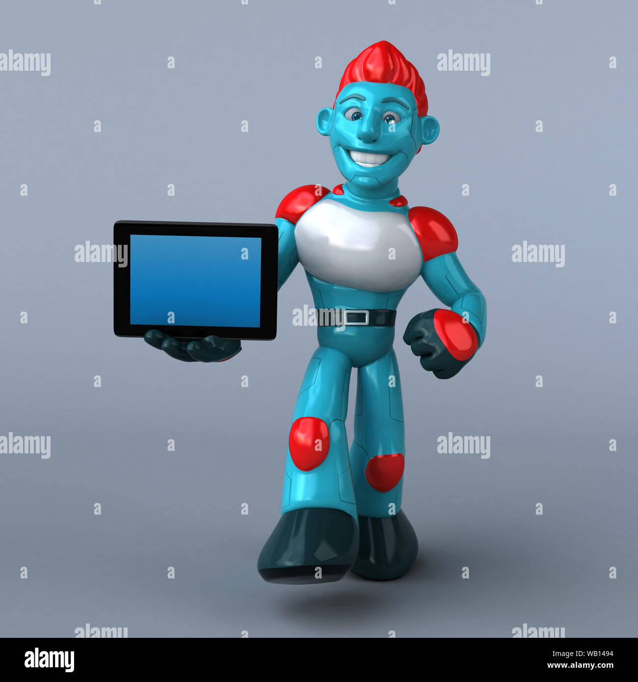 Red Robot - 3D Illustration Stock Photo - Alamy