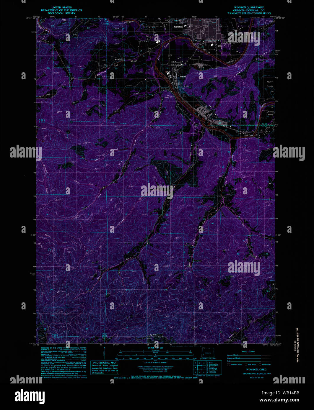 Map of winston oregon hi-res stock photography and images - Alamy