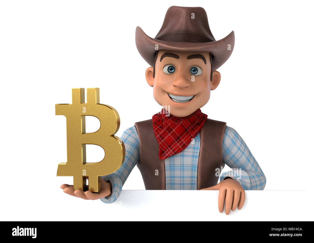 Fun Cowboy - 3D Illustration Stock Photo - Alamy