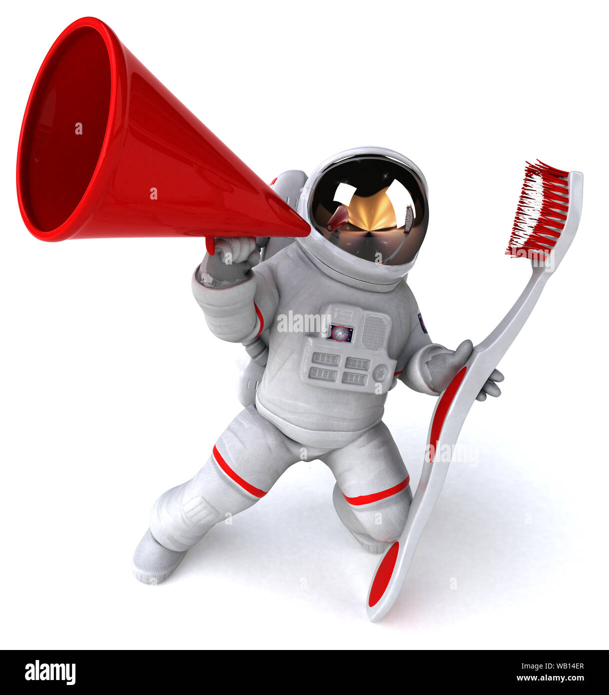 Fun astronaut - 3D Illustration Stock Photo - Alamy