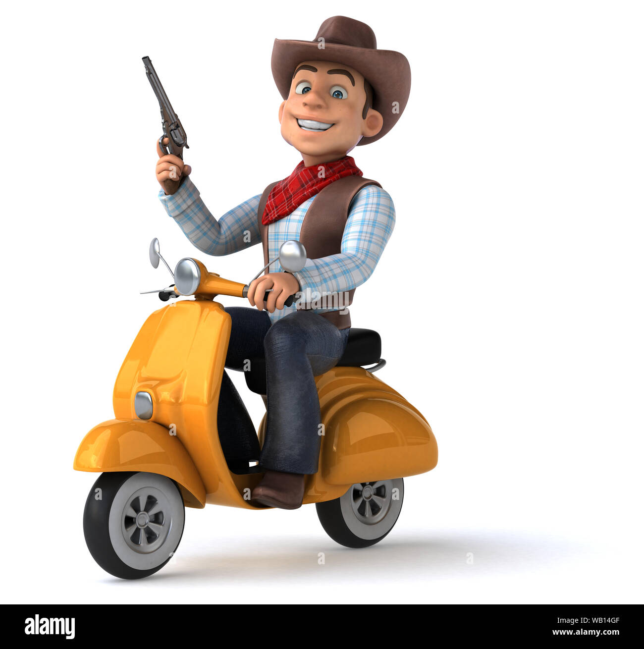 Fun Cowboy - 3D Illustration Stock Photo - Alamy