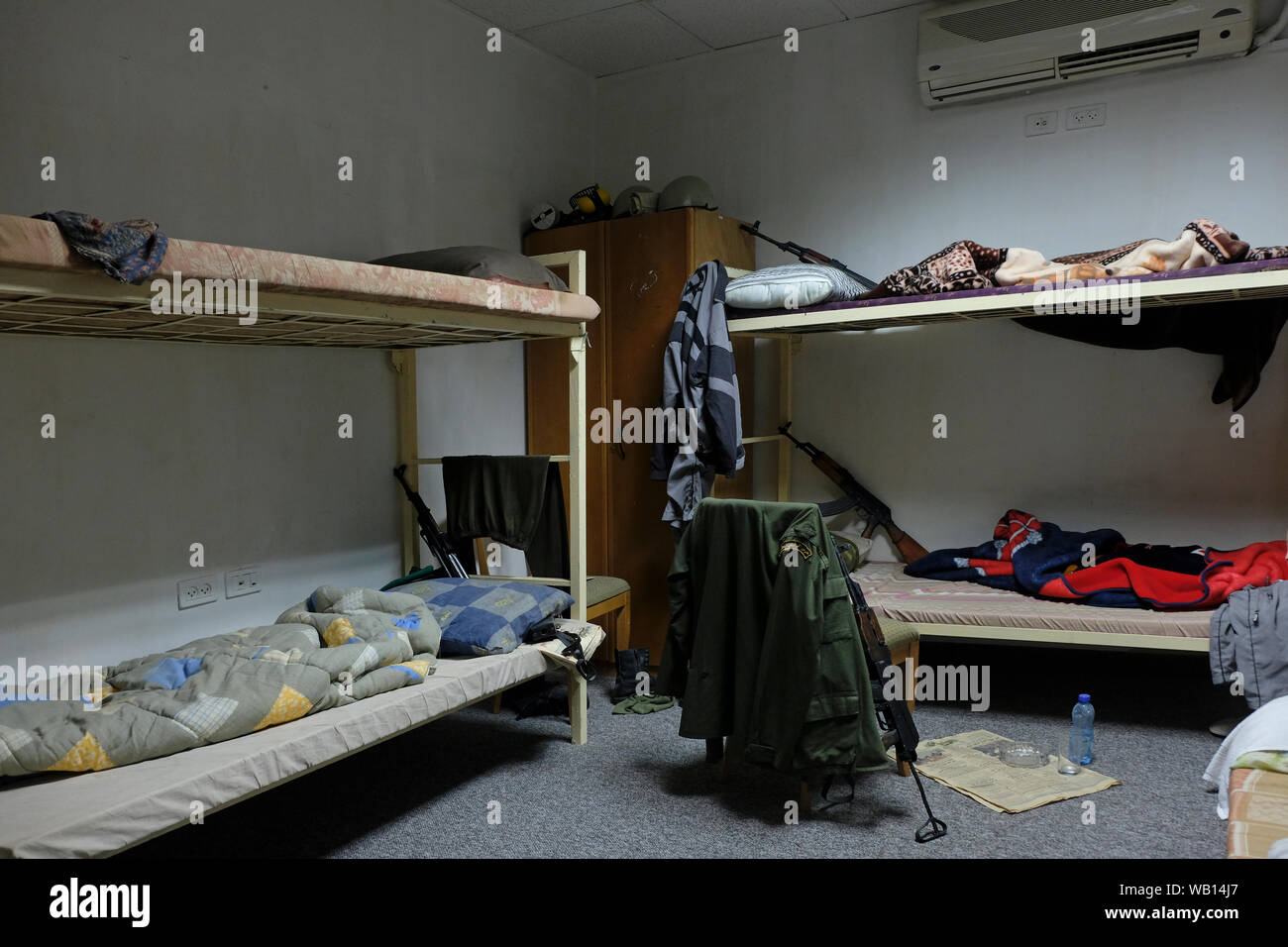 The restored room of the personal bodyguards of Yasser Arafat at the ...
