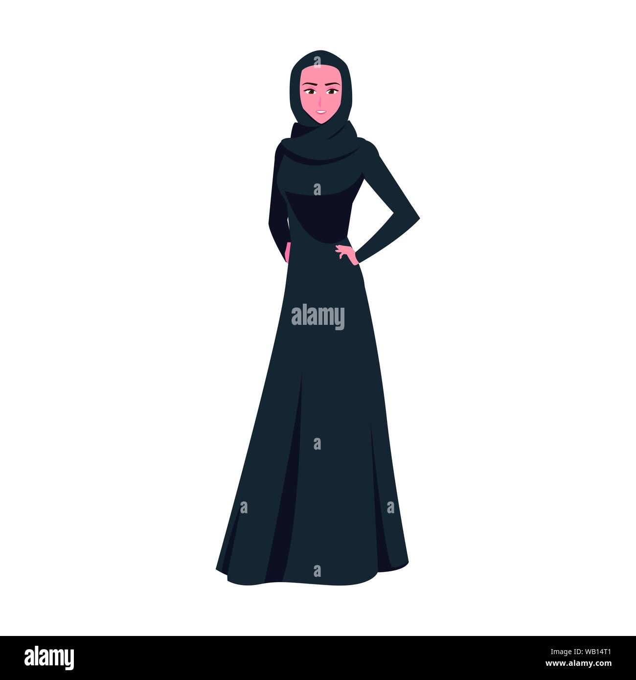 arab woman character in a hijab vector illustration Stock Vector Image ...