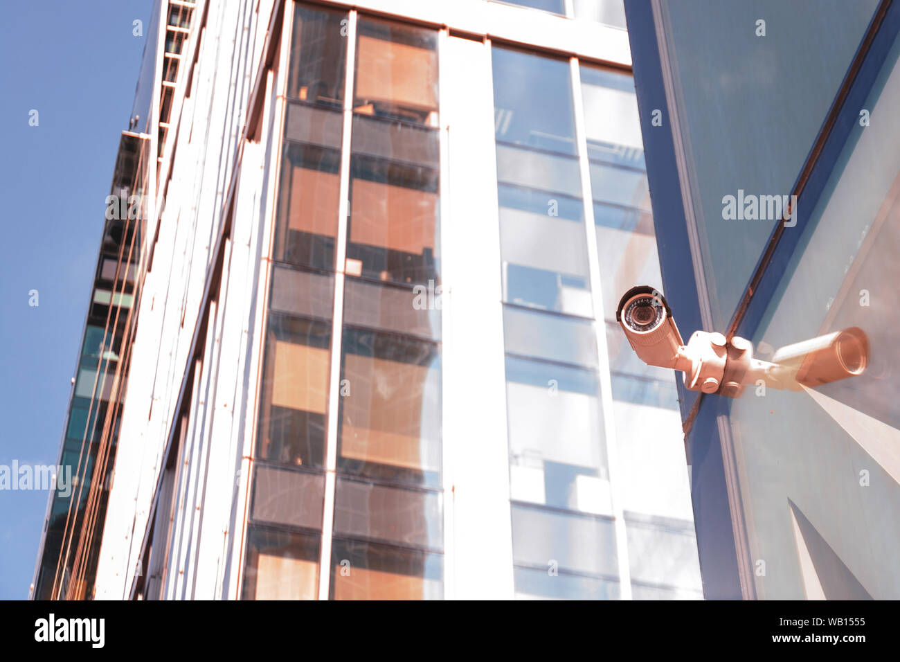 Security surveillance system at the entrance to a modern office ...