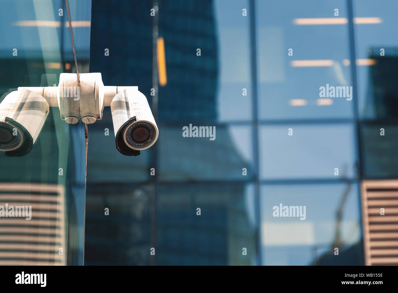 Security surveillance system at the entrance to a modern office ...
