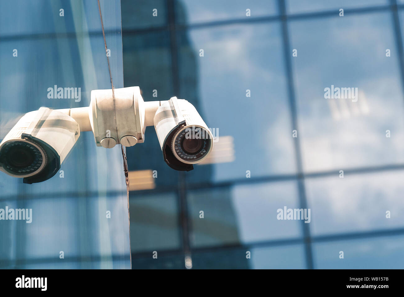 Security surveillance system at the entrance to a modern office ...