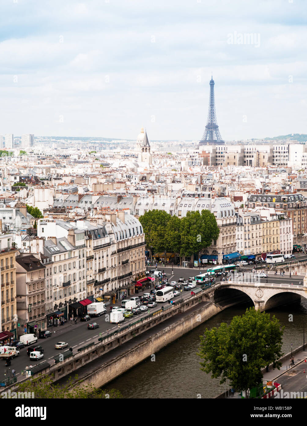 Aerial view of Paris city scape old building and Eiffel tower Stock ...