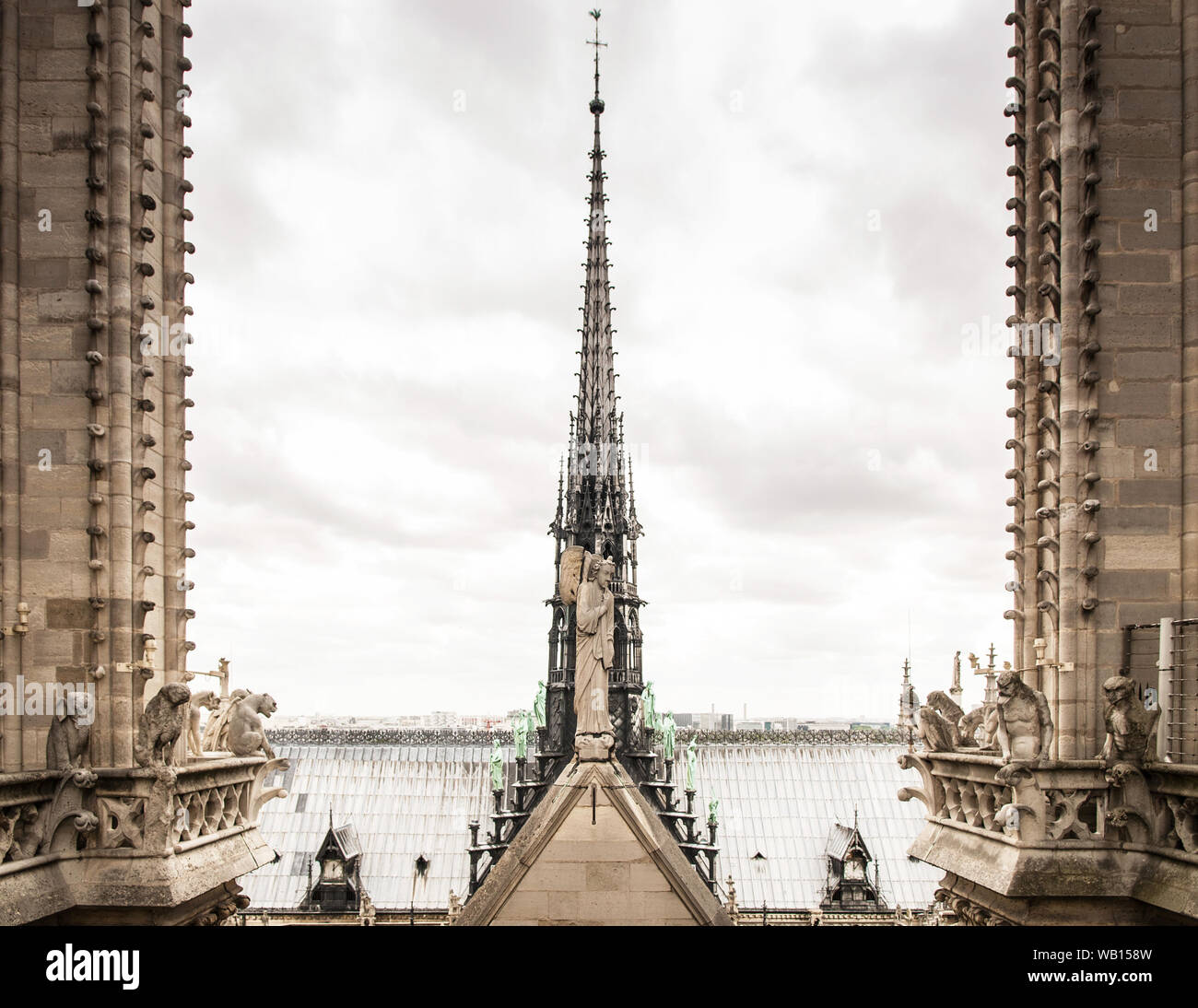 Roof and spire of Notre Dame Cathedral Paris, France Stock Photo - Alamy
