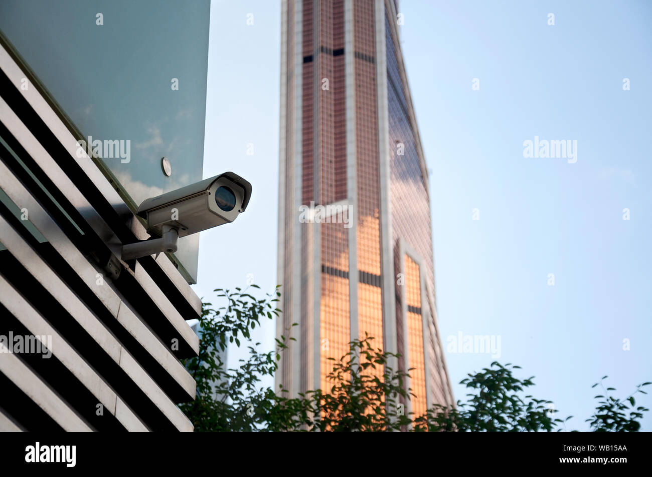 Security surveillance system at the entrance to a modern office ...