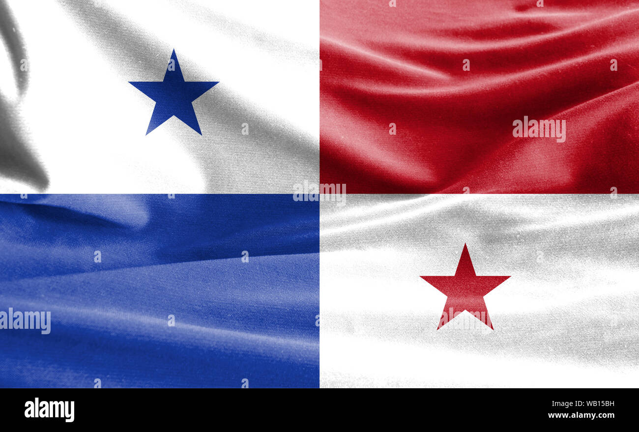 Realistic flag of Panama on the wavy surface of fabric Stock Photo - Alamy