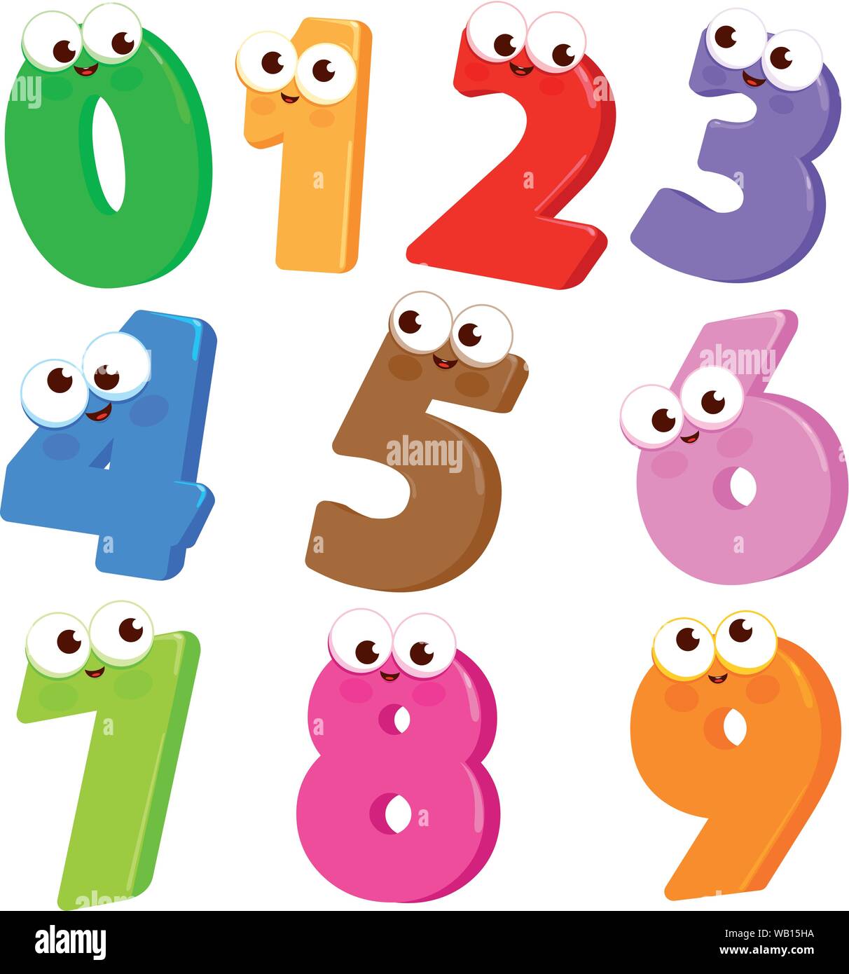 Cartoon number characters. Vector illustration Stock Vector Image & Art ...