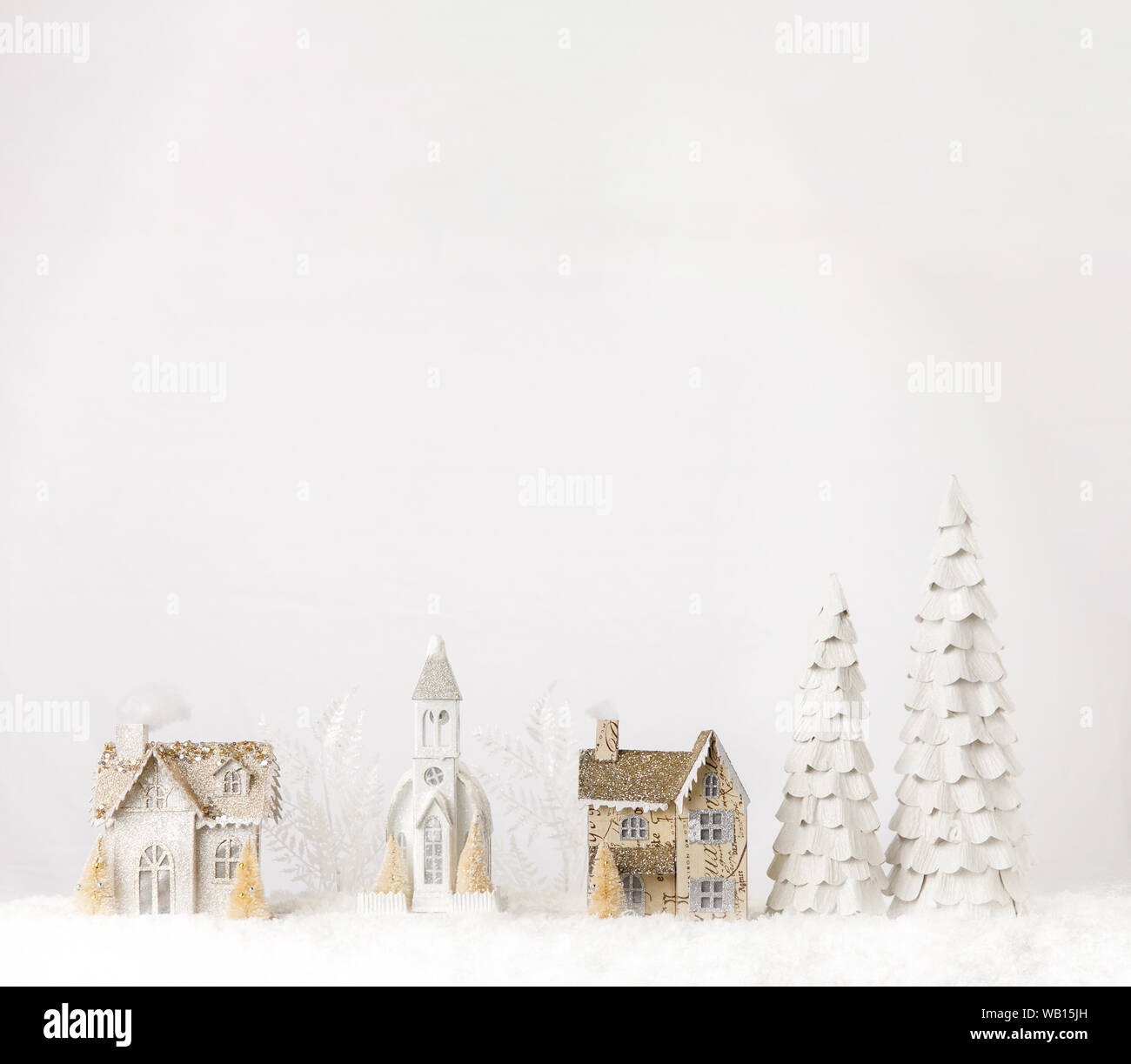 Christmas winter Village on a Snowy Shelf Table Christmas Decoration ...