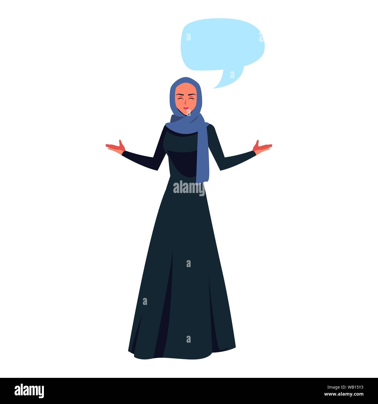arab woman character in a hijab talk bubble vector illustration Stock ...