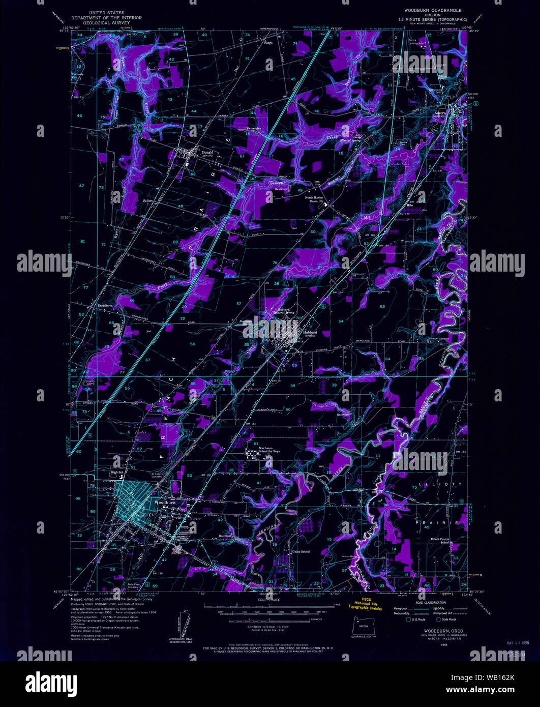Map of woodburn hi-res stock photography and images - Alamy