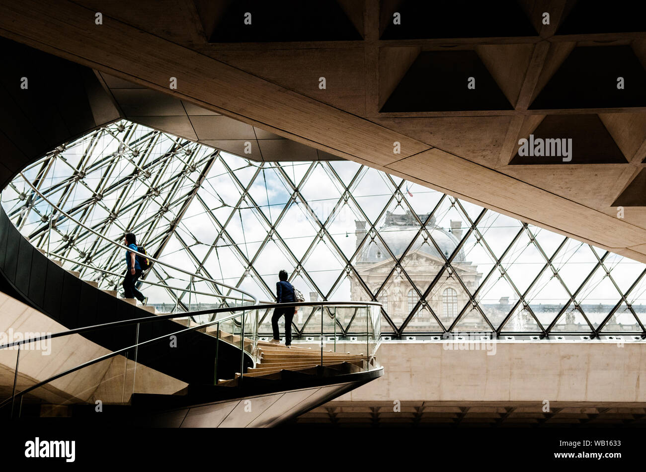 JUNE 8, 2011 PARIS, France : Inside the Louvre Pyramid, the most famous ...
