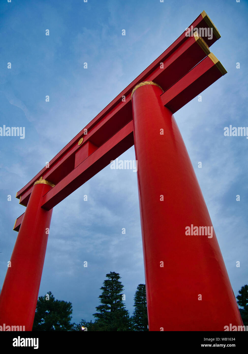 Torii or traditional Japanese gate most commonly found at the entrance ...
