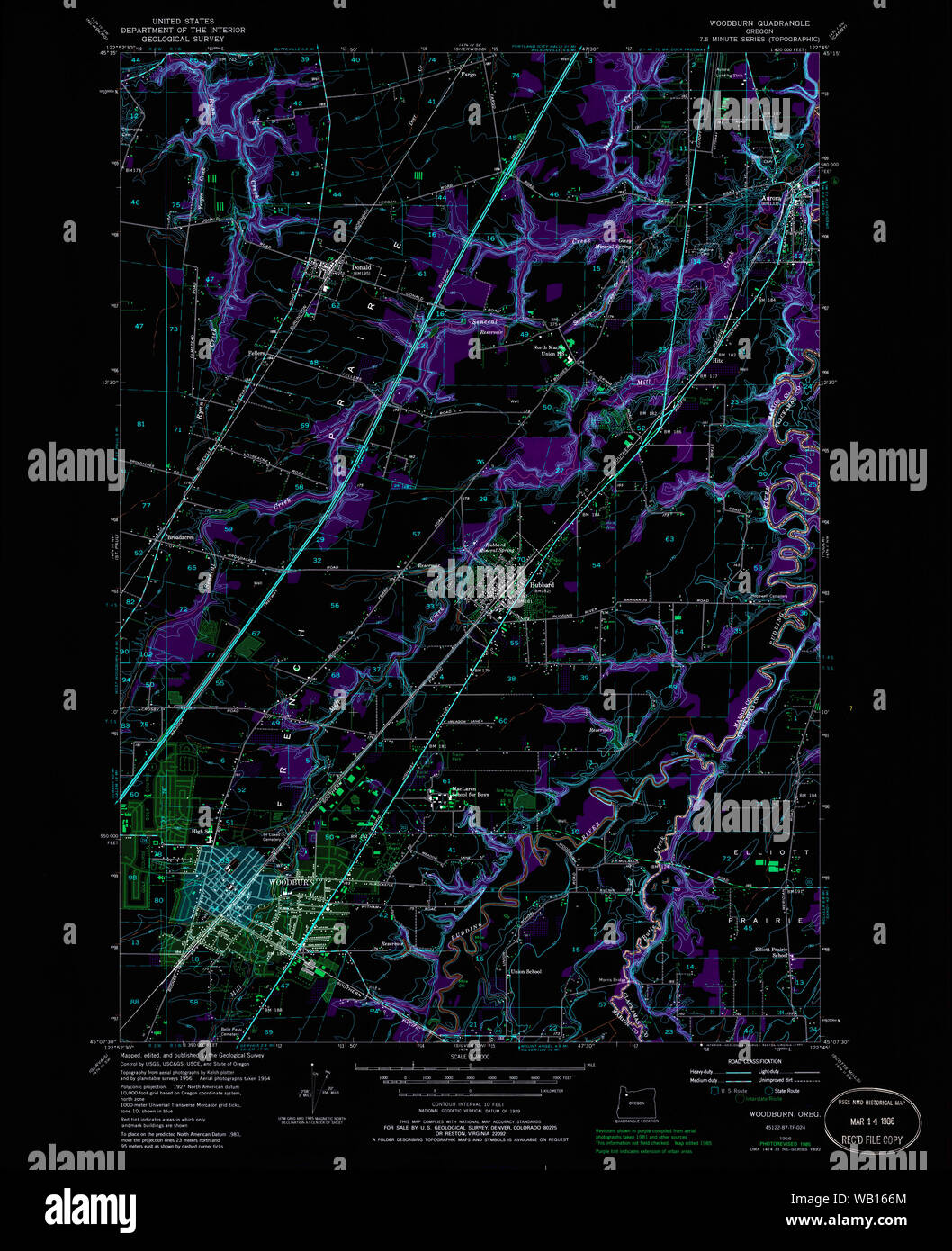 Woodburn map hi-res stock photography and images - Alamy