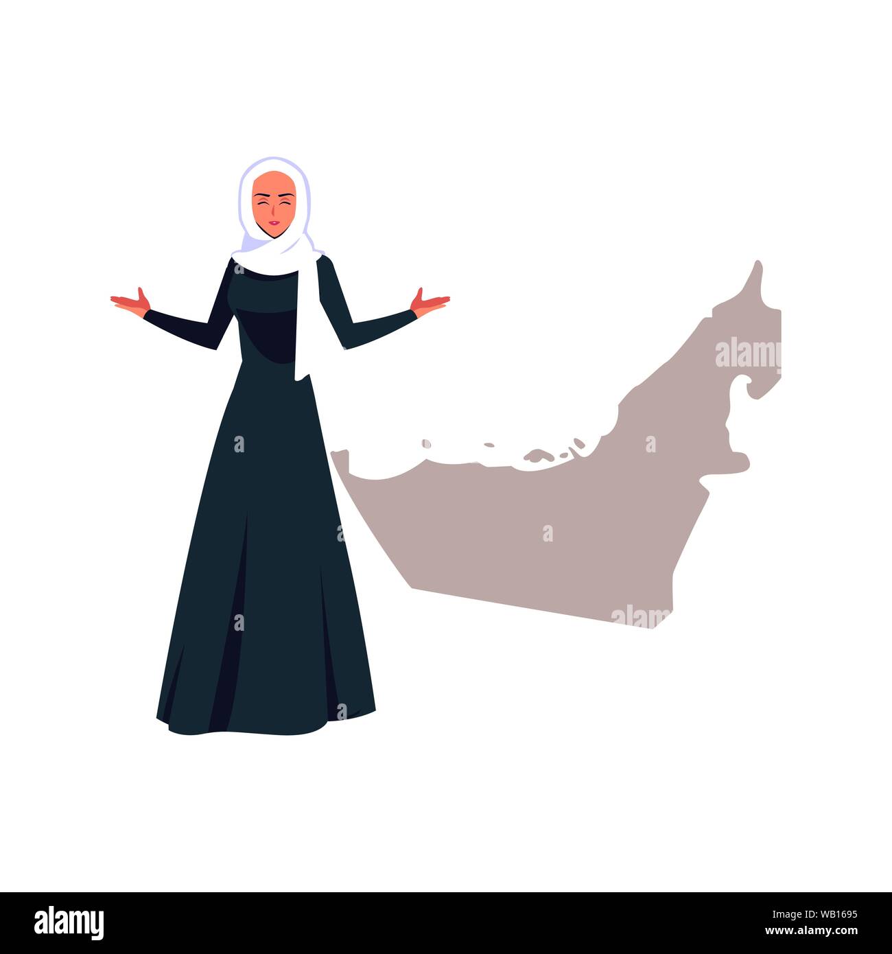 united arab emirates national day - arab woman with map vector ...