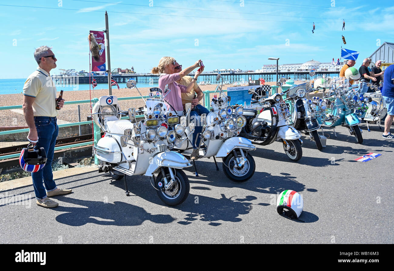 Brighton mods scooters hi-res stock photography and images - Alamy