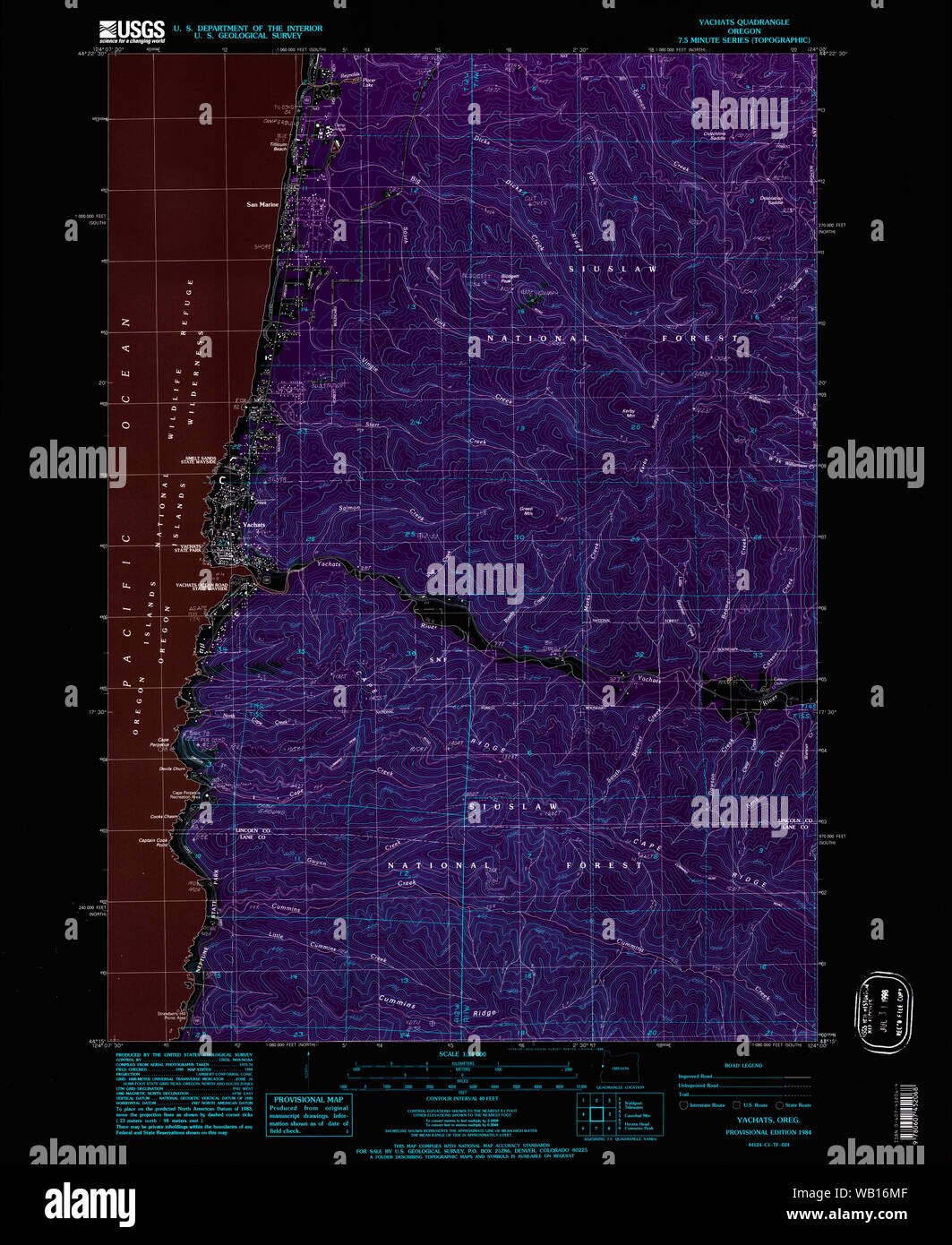 Yachats map hi-res stock photography and images - Alamy