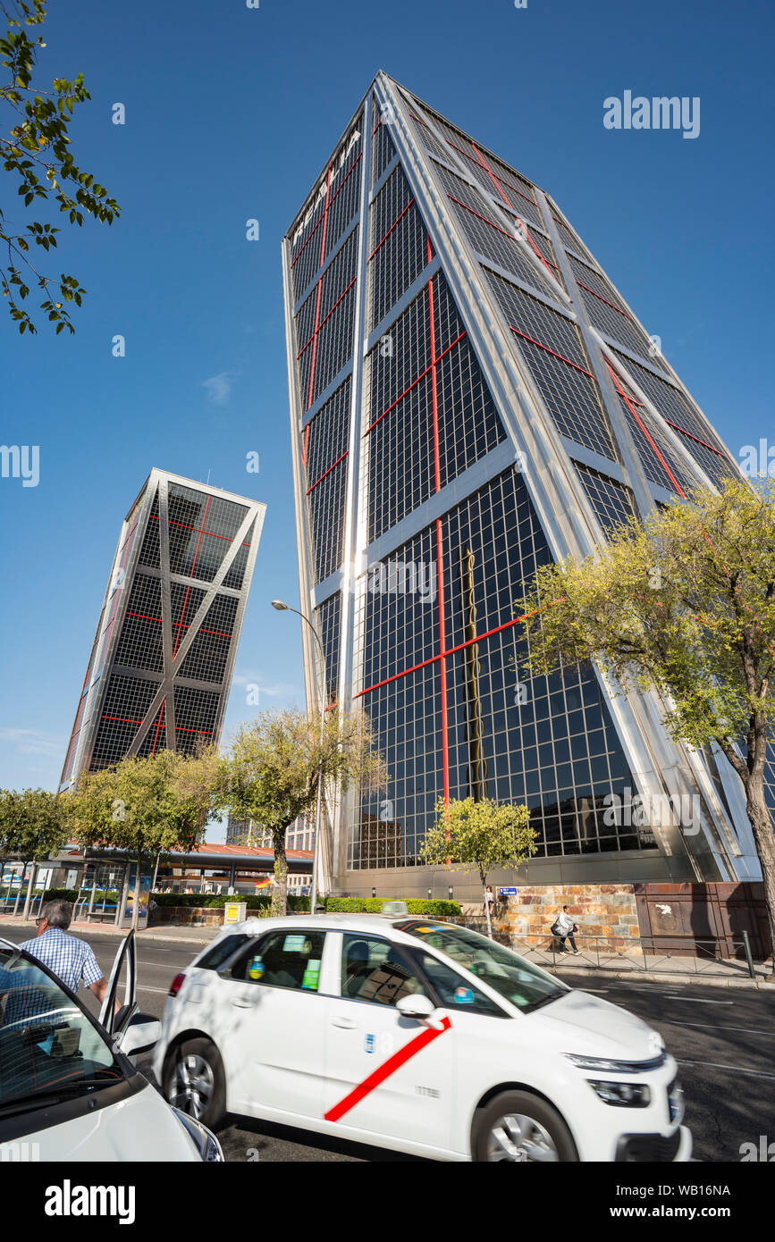 The Puerta de Europa, Gate of Europe, towers designed by Philip Johnson ...