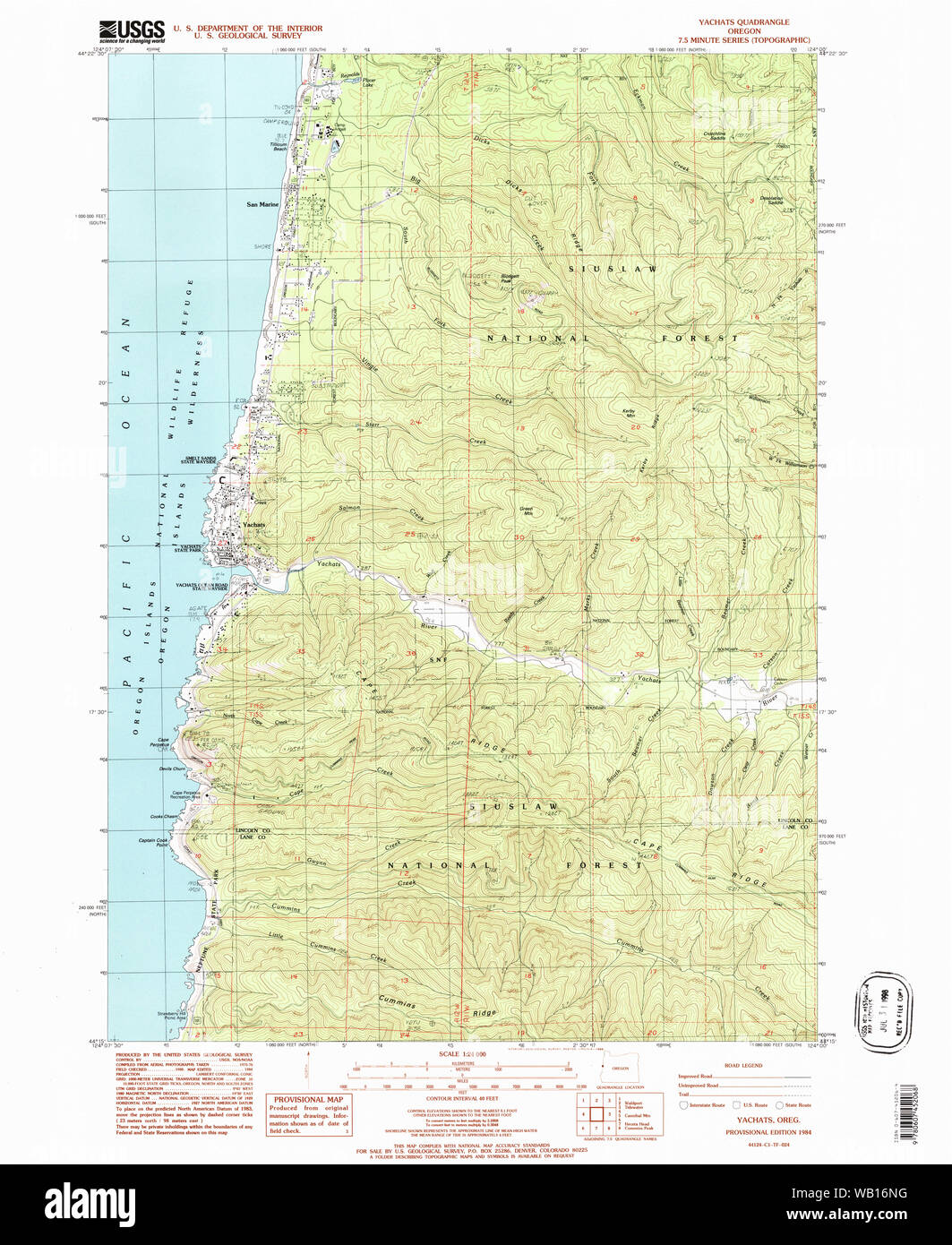 Map of yachats hi-res stock photography and images - Alamy
