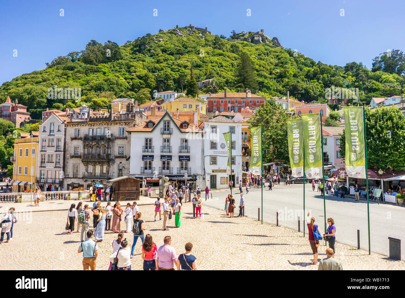 Sintra, Portugal - June 26, 2019: City center with colorful ...